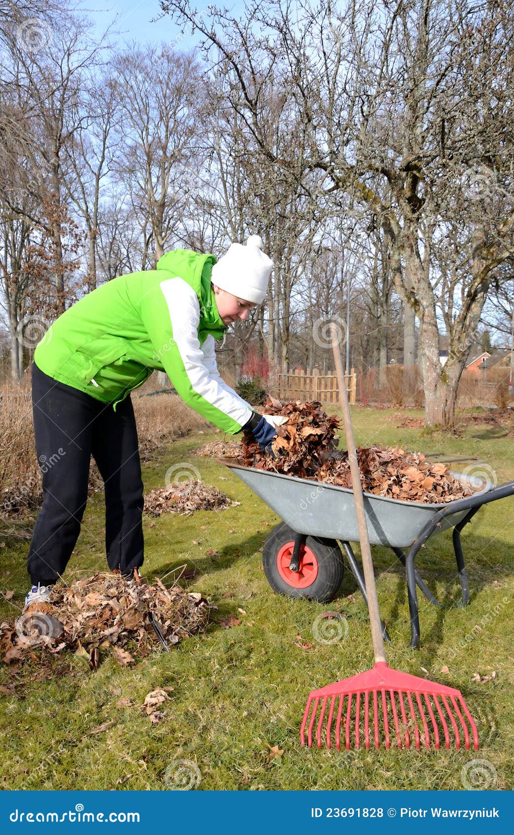Spring Season Garden Worker Stock Photo - Image of homework, rake: 23691828