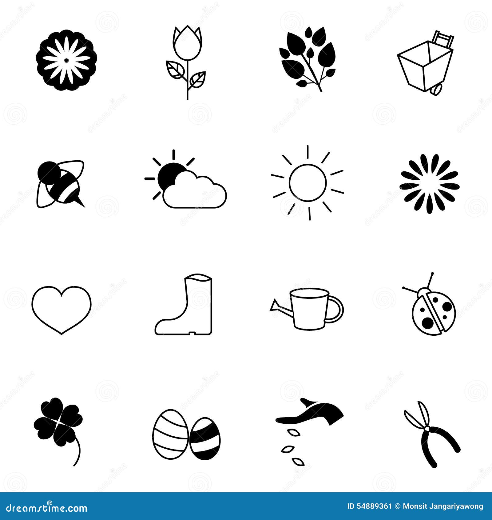 Spring and Season Icons Set Vector Illustration Stock Vector ...