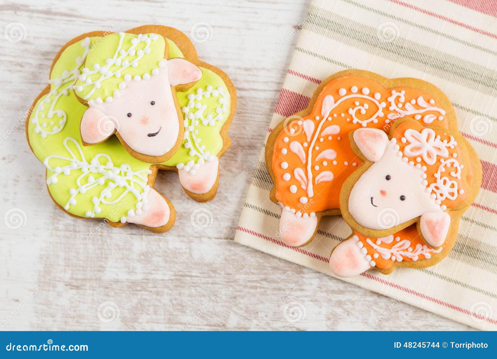 Spring Sheep Gingerbread Cookies Stock Photo - Image of food, baked ...