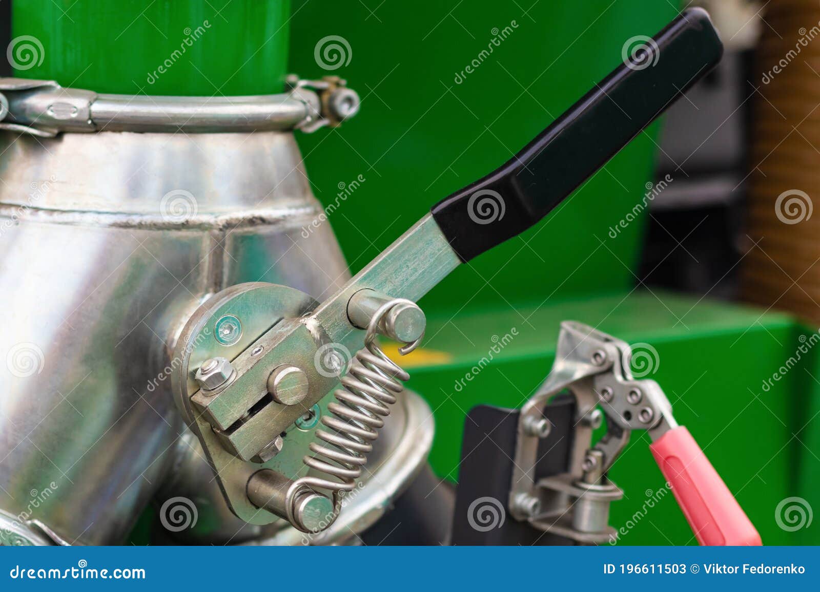 Spring Shift Lever Close Up. Abstract Industrial Tech Background Stock ...