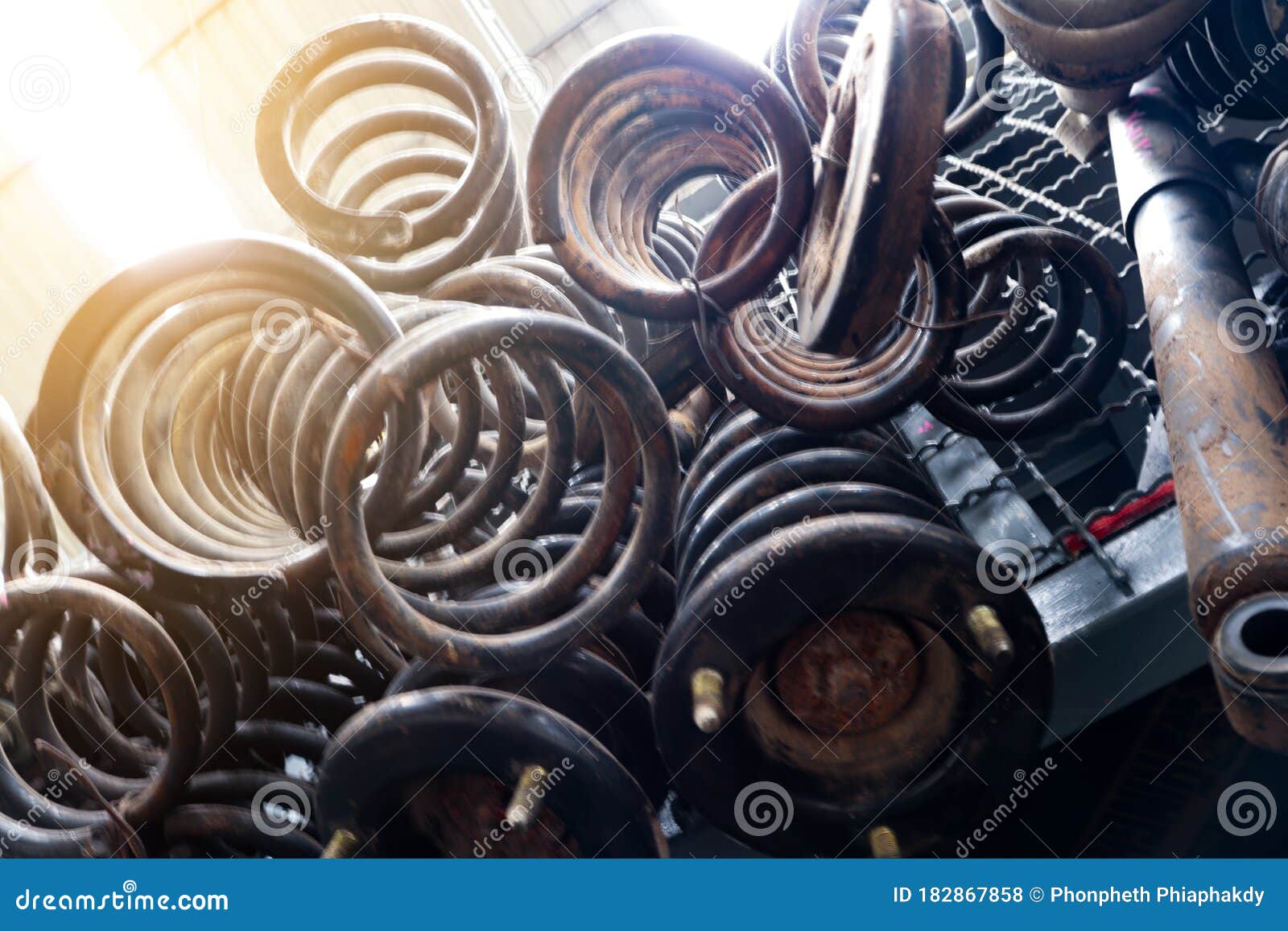 Spring shock absorber stock photo. Image of change, equipment - 182867858