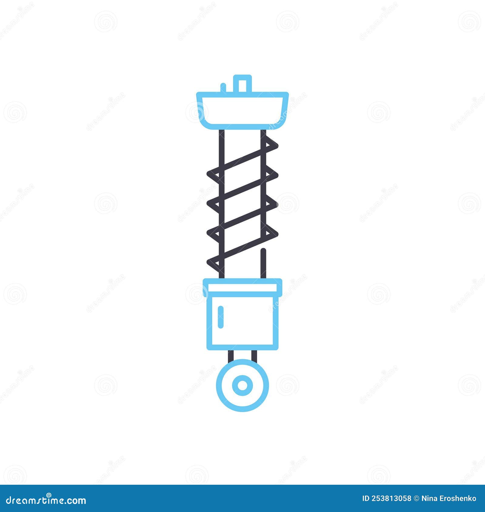 Spring Shock Line Icon, Outline Symbol, Vector Illustration, Concept ...