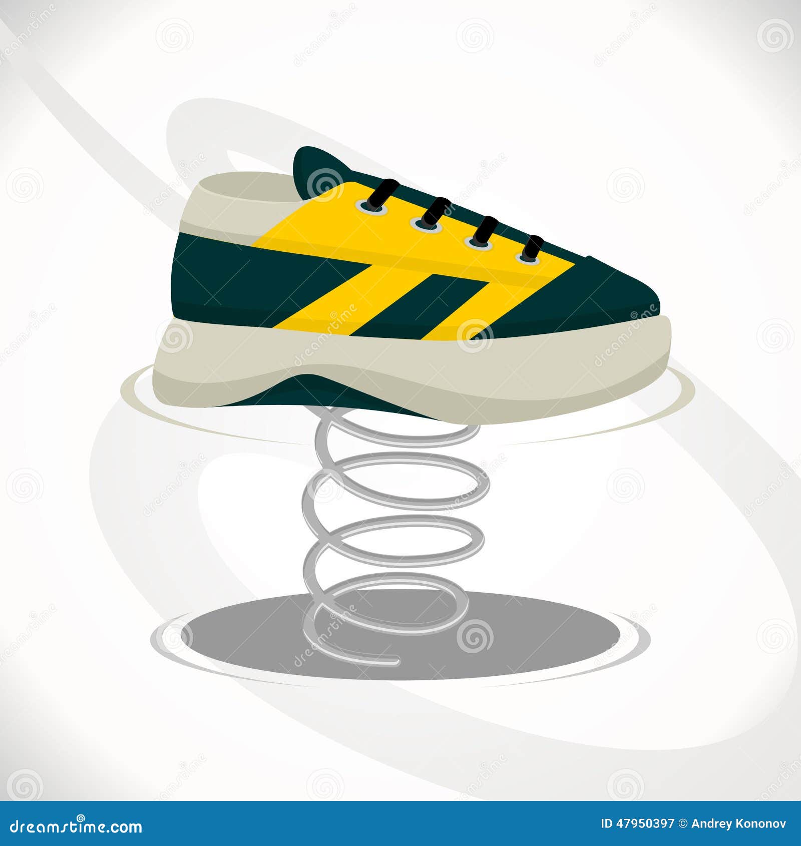 Kid With Spring At Shoe Jump Across Another Man Cartoon Vector ...
