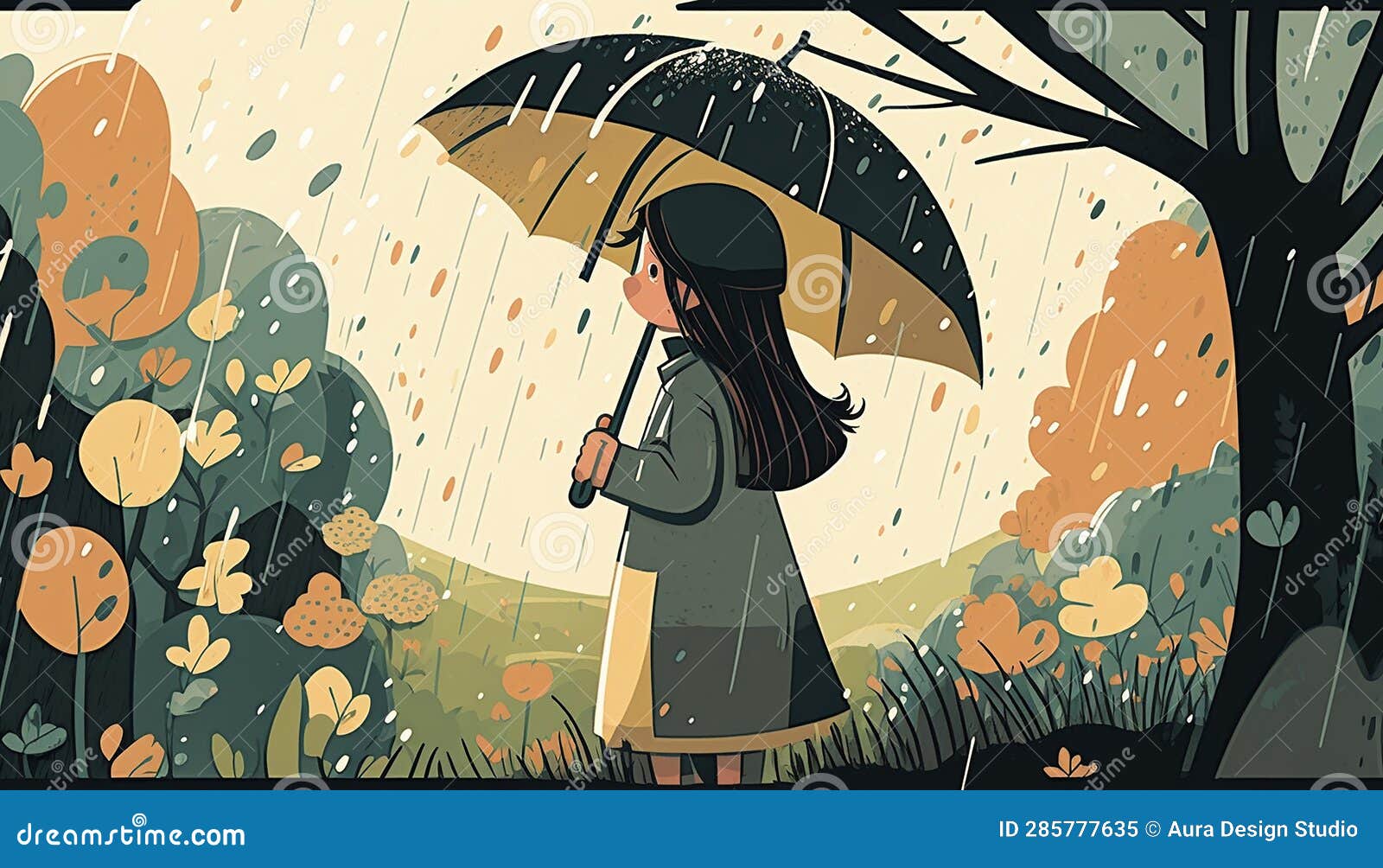 Spring Showers an Illustration of a Refreshing Spring. Generative AI ...