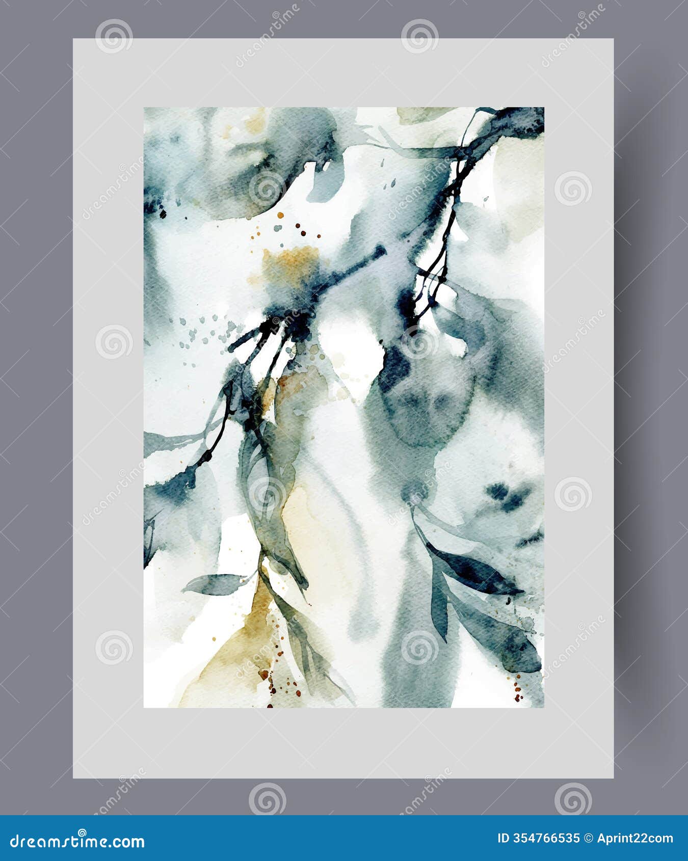 Spring Shrub or Tree Branches from Botanical Park Close-up on Wall Art ...