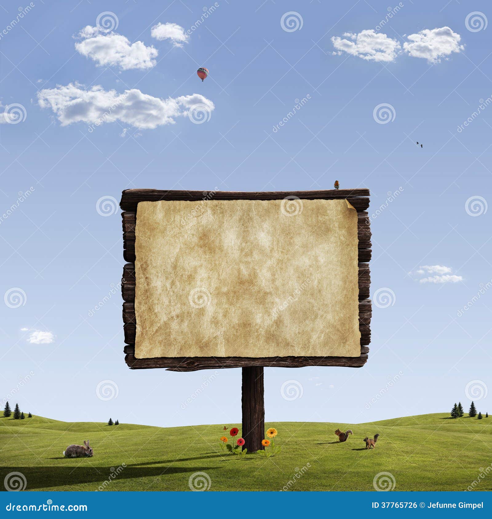 Spring Sign stock photo. Image of landscape, clouds, advertisement ...