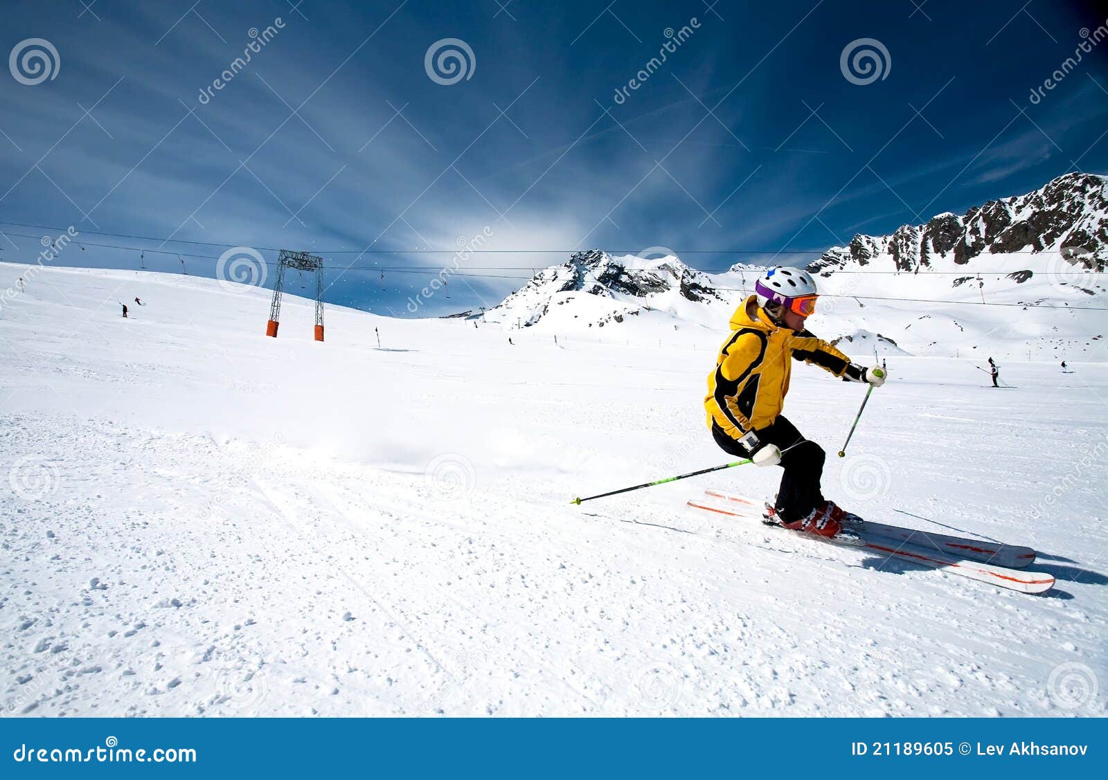 Spring skiing in Austria. stock image. Image of outdoors - 21189605