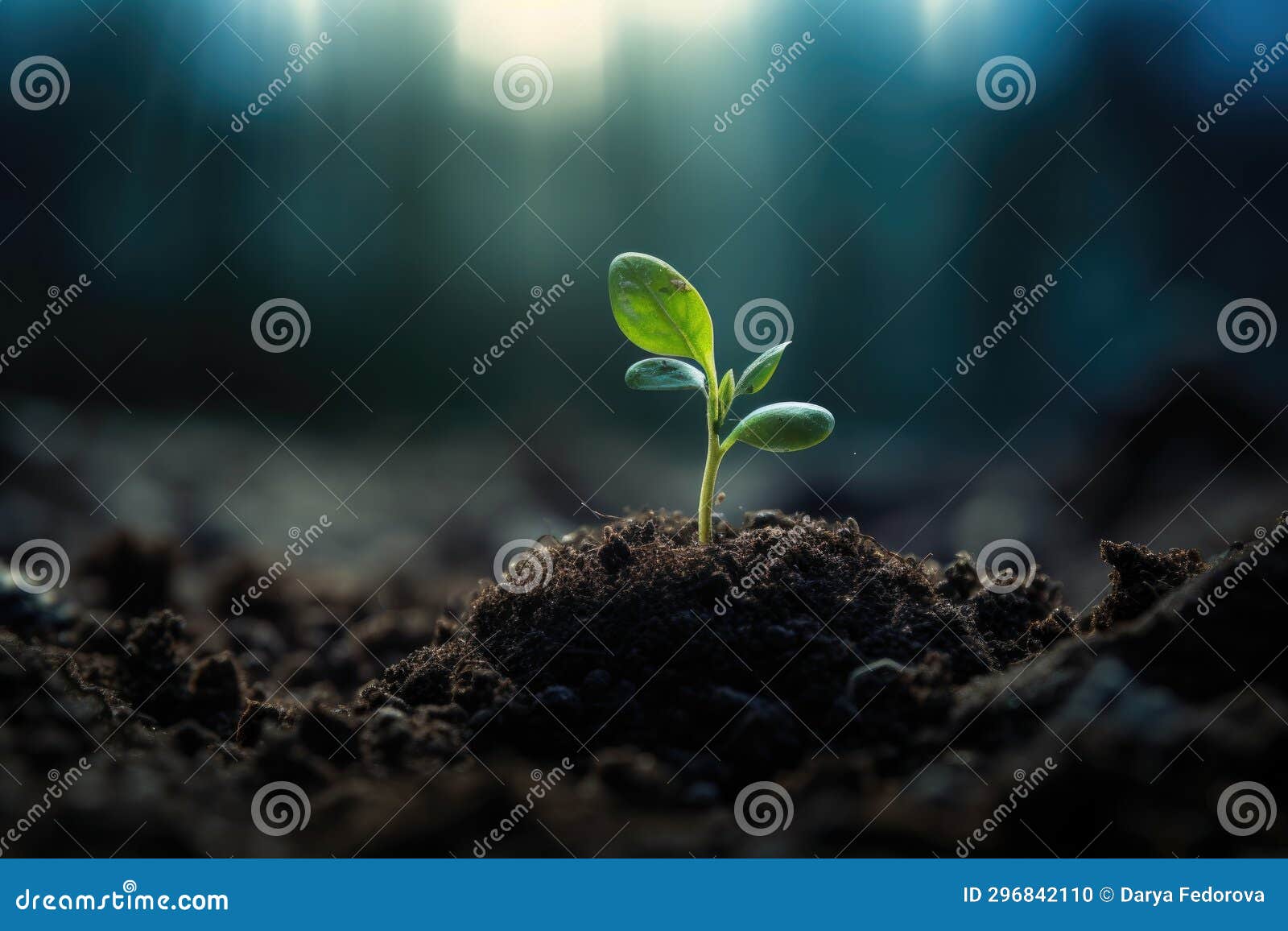 Spring Small Green Sprout Grows on the Ground. on Nature Background ...