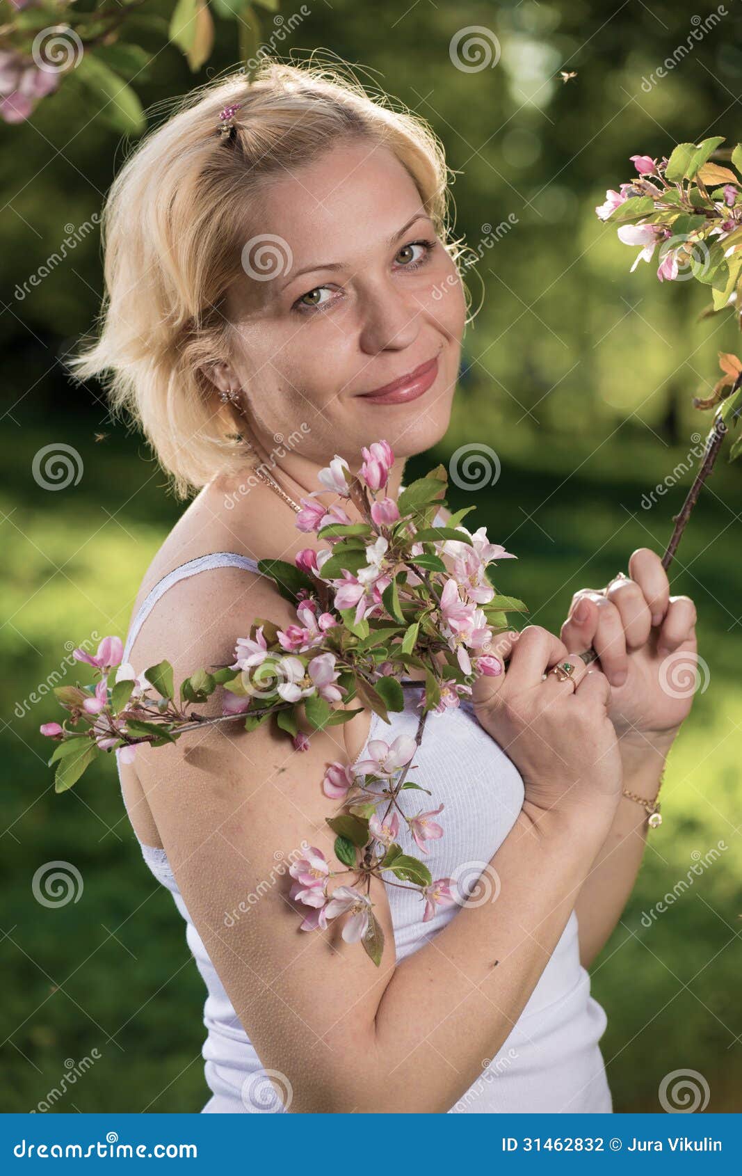 Spring smile stock photo. Image of green, blossom, human - 31462832