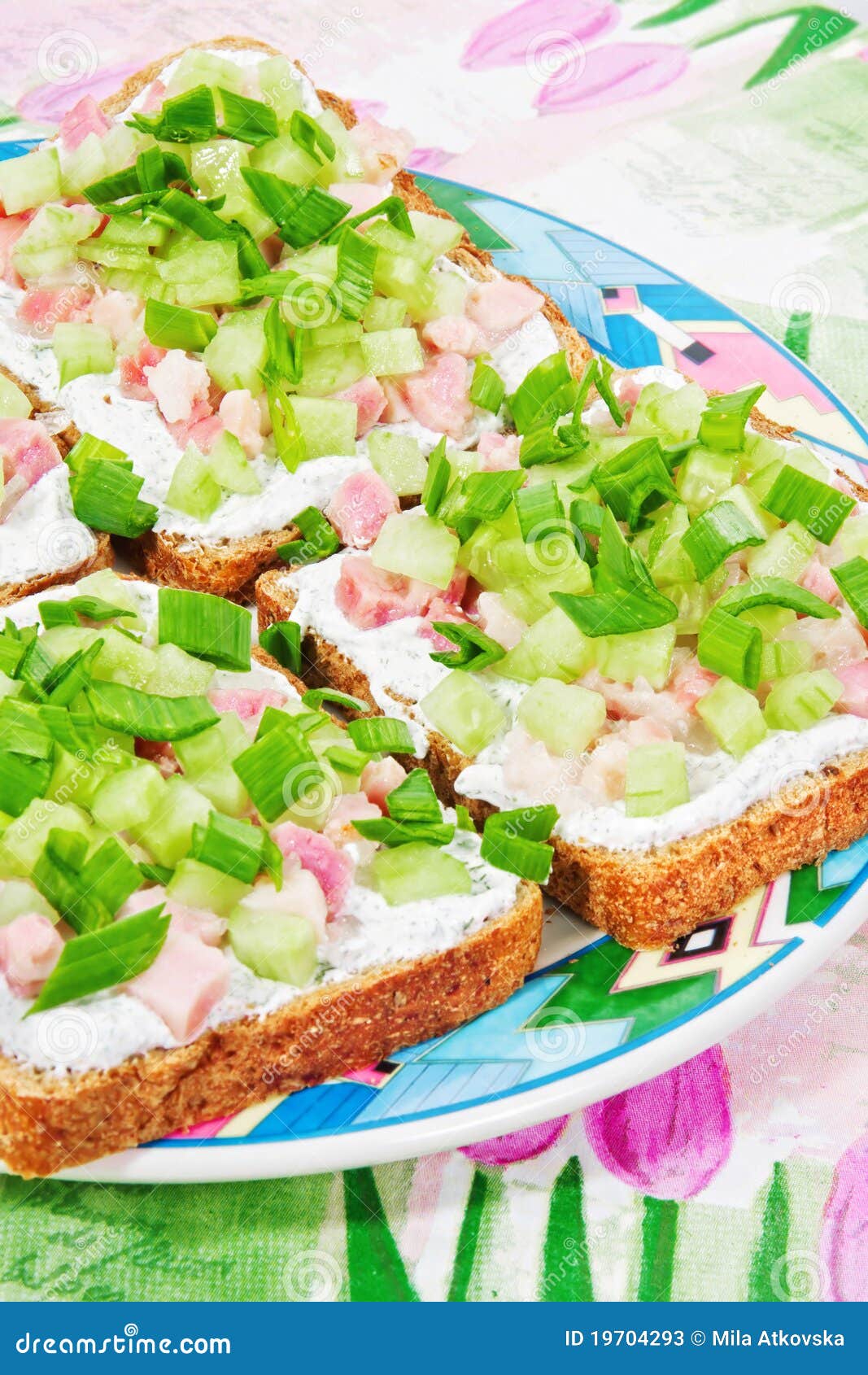 Spring Snacks - Light Open Faced Sandwiches Stock Image - Image of ...