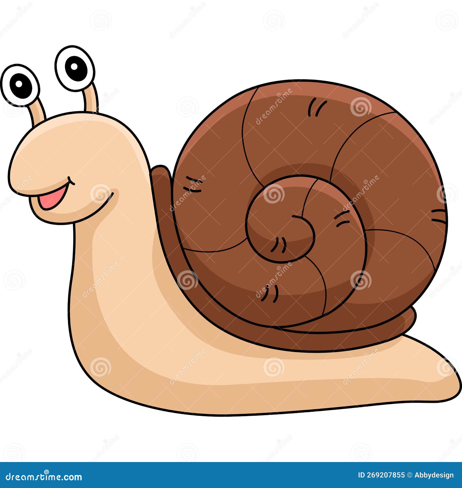 Spring Snail Cartoon Colored Clipart Illustration Stock Vector ...