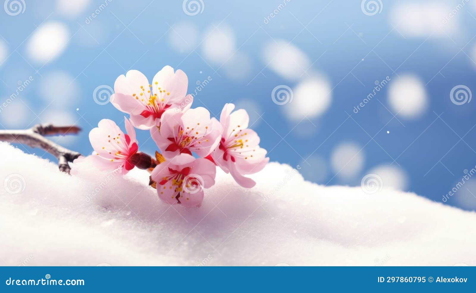 Spring in the Snow: HD 8K Wallpaper Graphic Image AI Generated Stock ...