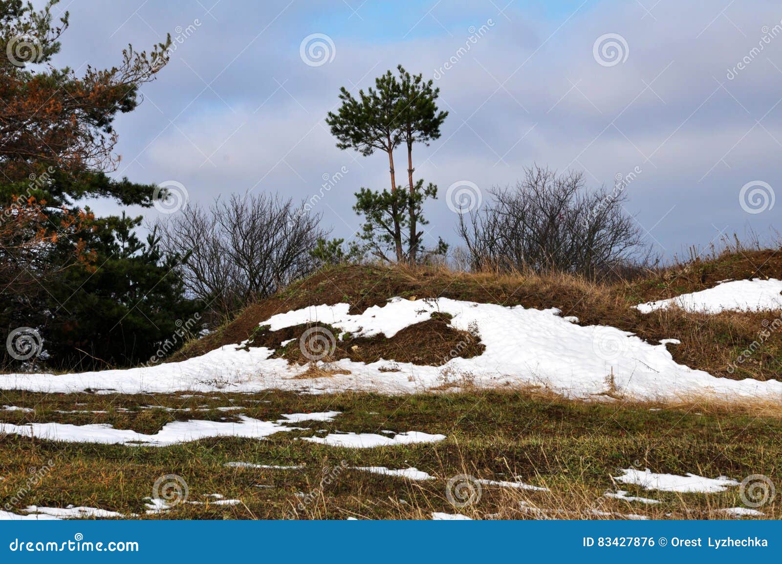 Spring snow melt_10 stock photo. Image of water, calendar - 83427876