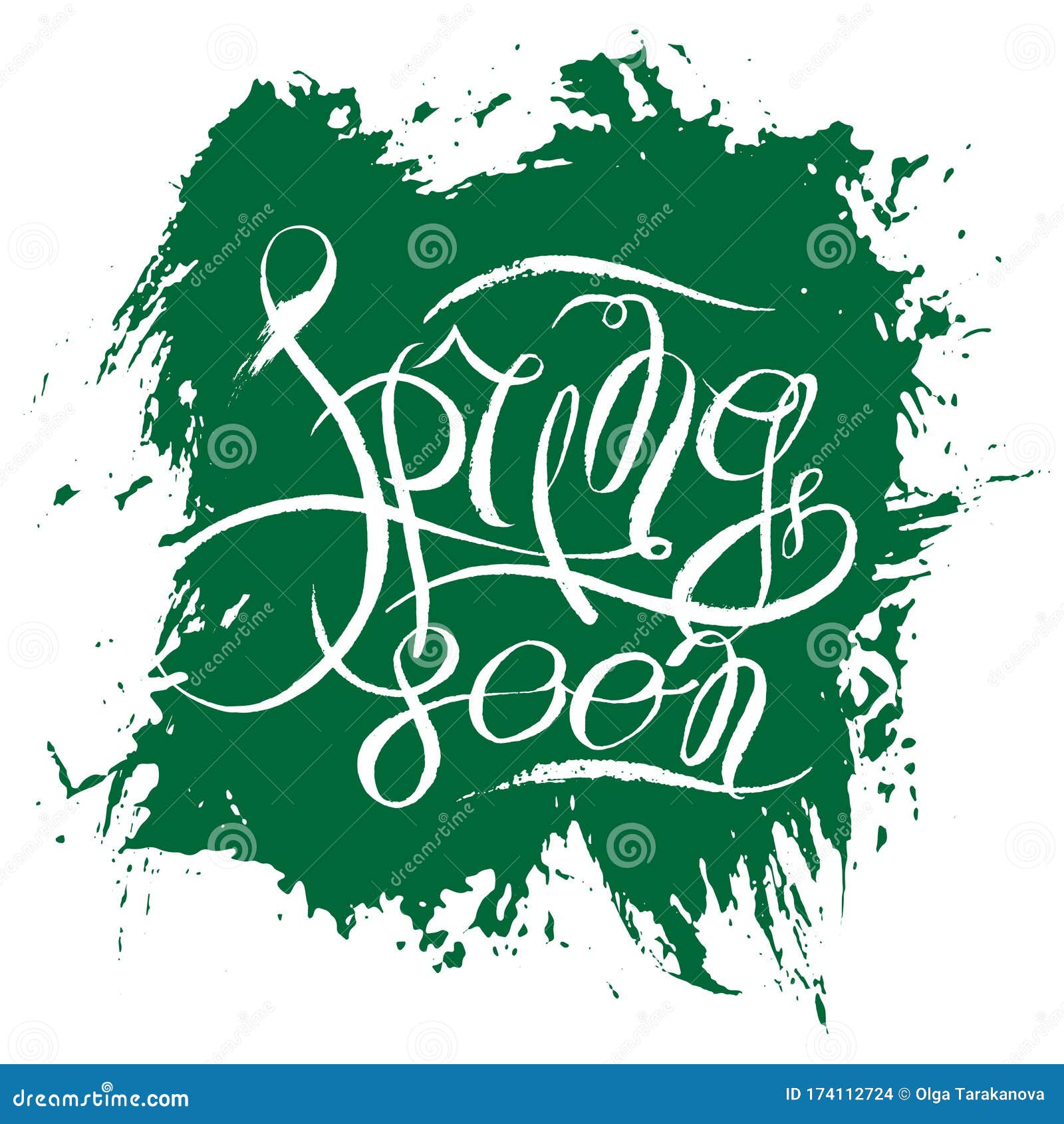 Spring soon text stock vector. Illustration of calligraphy - 174112724