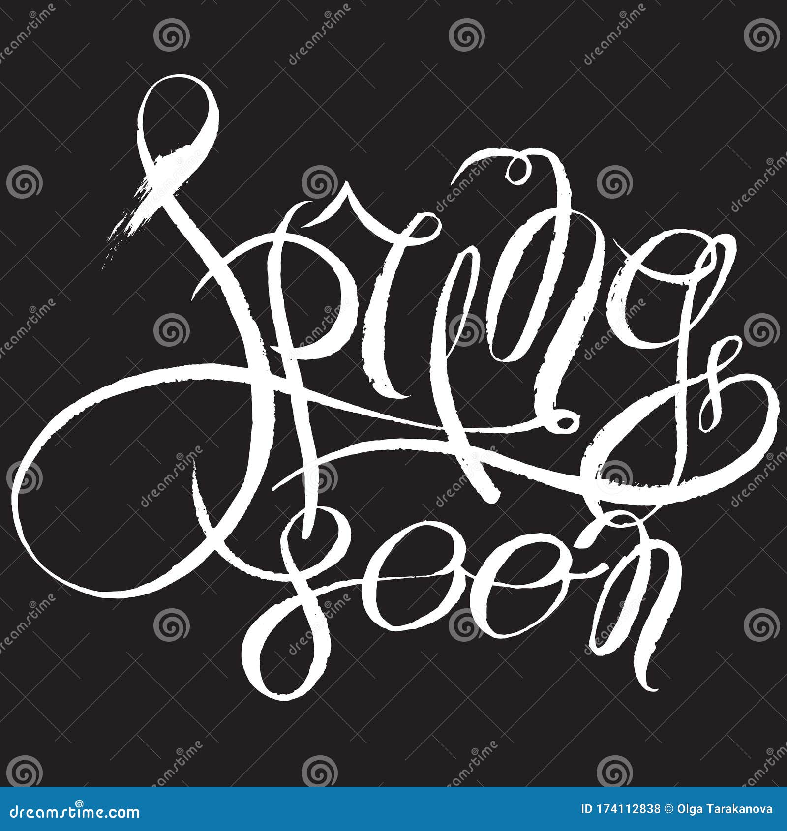 Spring soon text stock vector. Illustration of text - 174112838