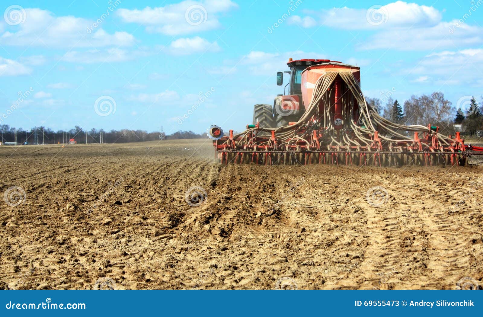 Spring sowing of grain stock image. Image of soil, sowing - 69555473
