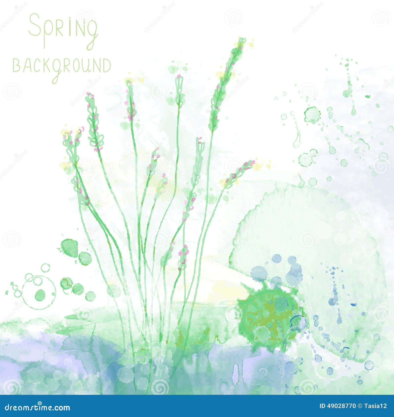 Spring Spa Background with Herbs and Grass Stock Vector - Illustration ...