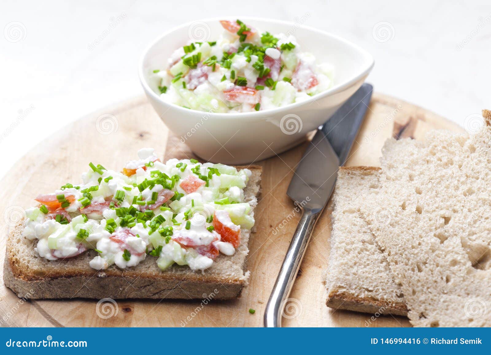 Spring spread on bread stock photo. Image of meal, closeup - 146994416
