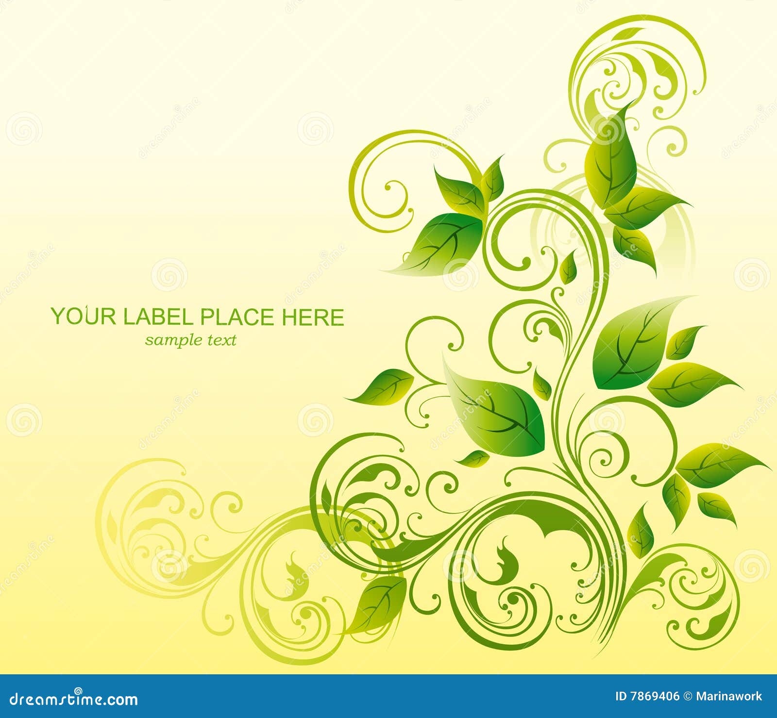 Spring Sprout with Foliage. Abstract Background Wi Stock Vector ...