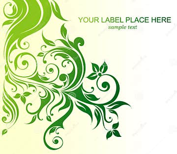 Spring Sprout with Foliage. Abstract Background Wi Stock Vector ...