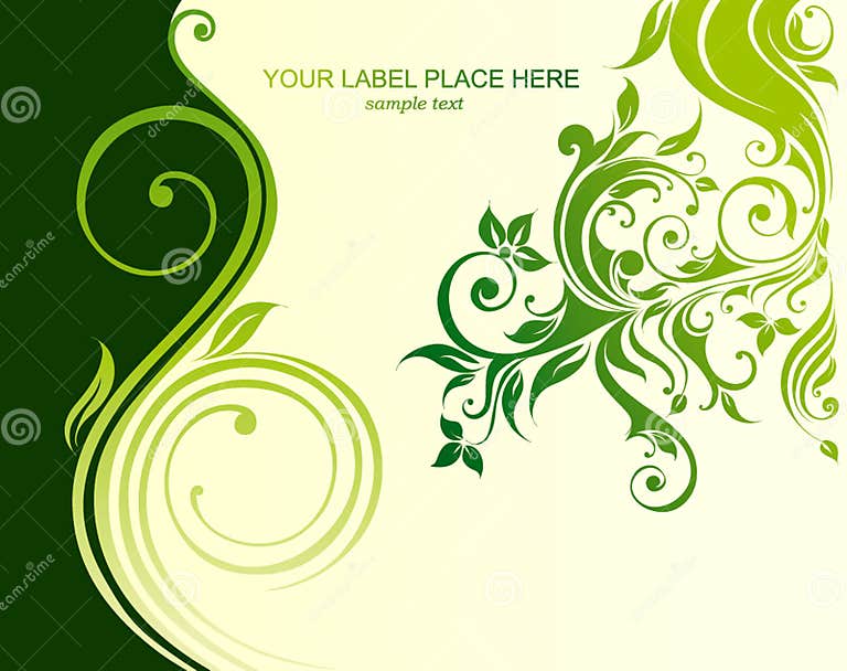 Spring Sprout with Foliage. Abstract Background Wi Stock Vector ...