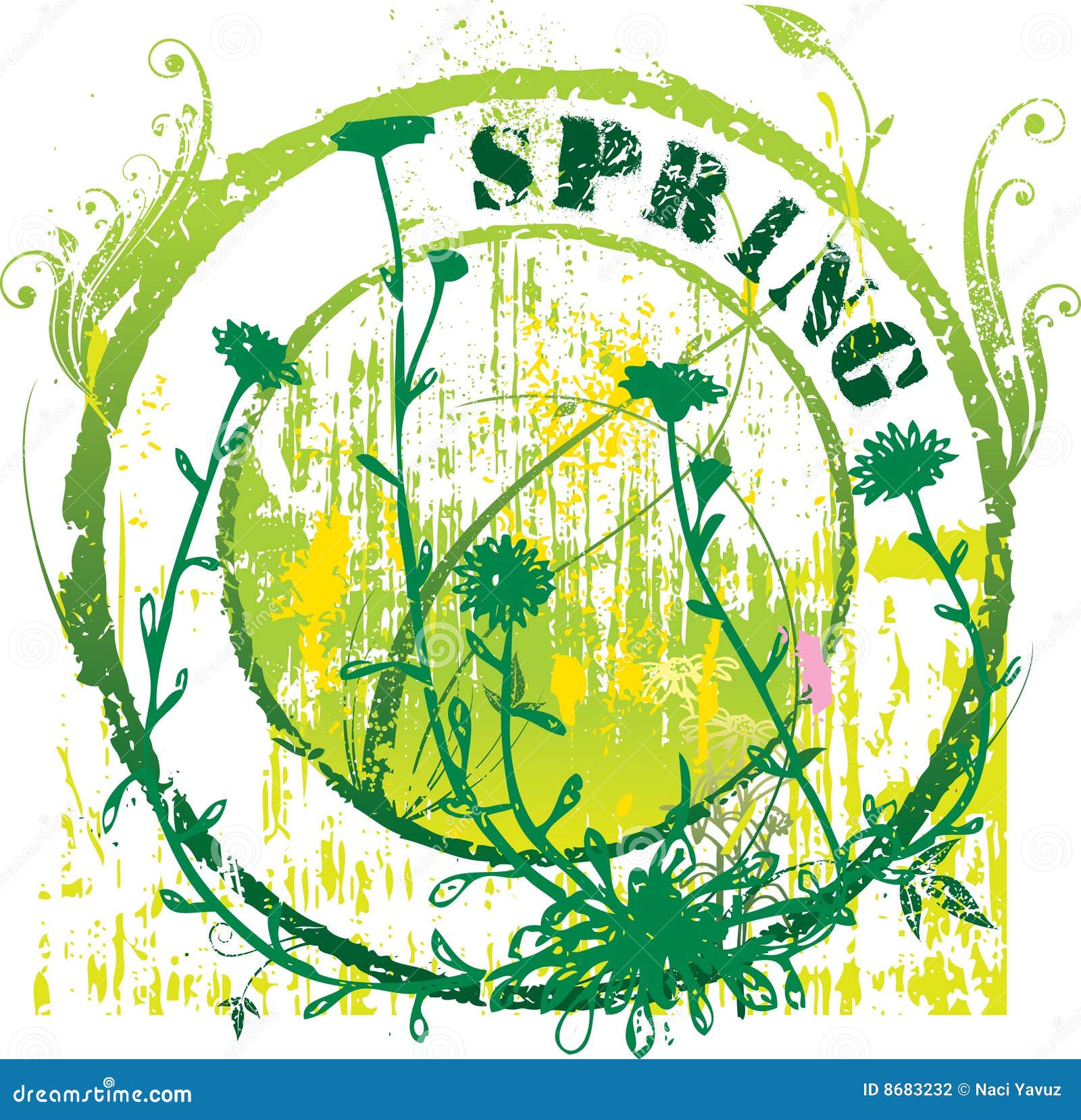 Spring stamp stock vector. Illustration of leaf, graphic - 8683232