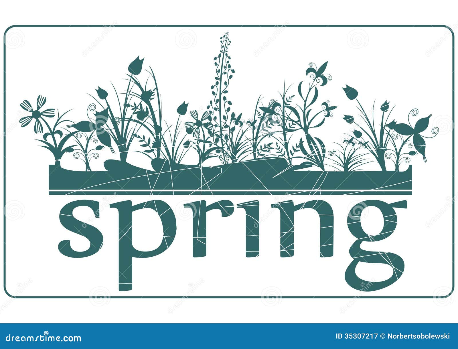 Spring stamp stock vector. Illustration of flower, collection - 35307217
