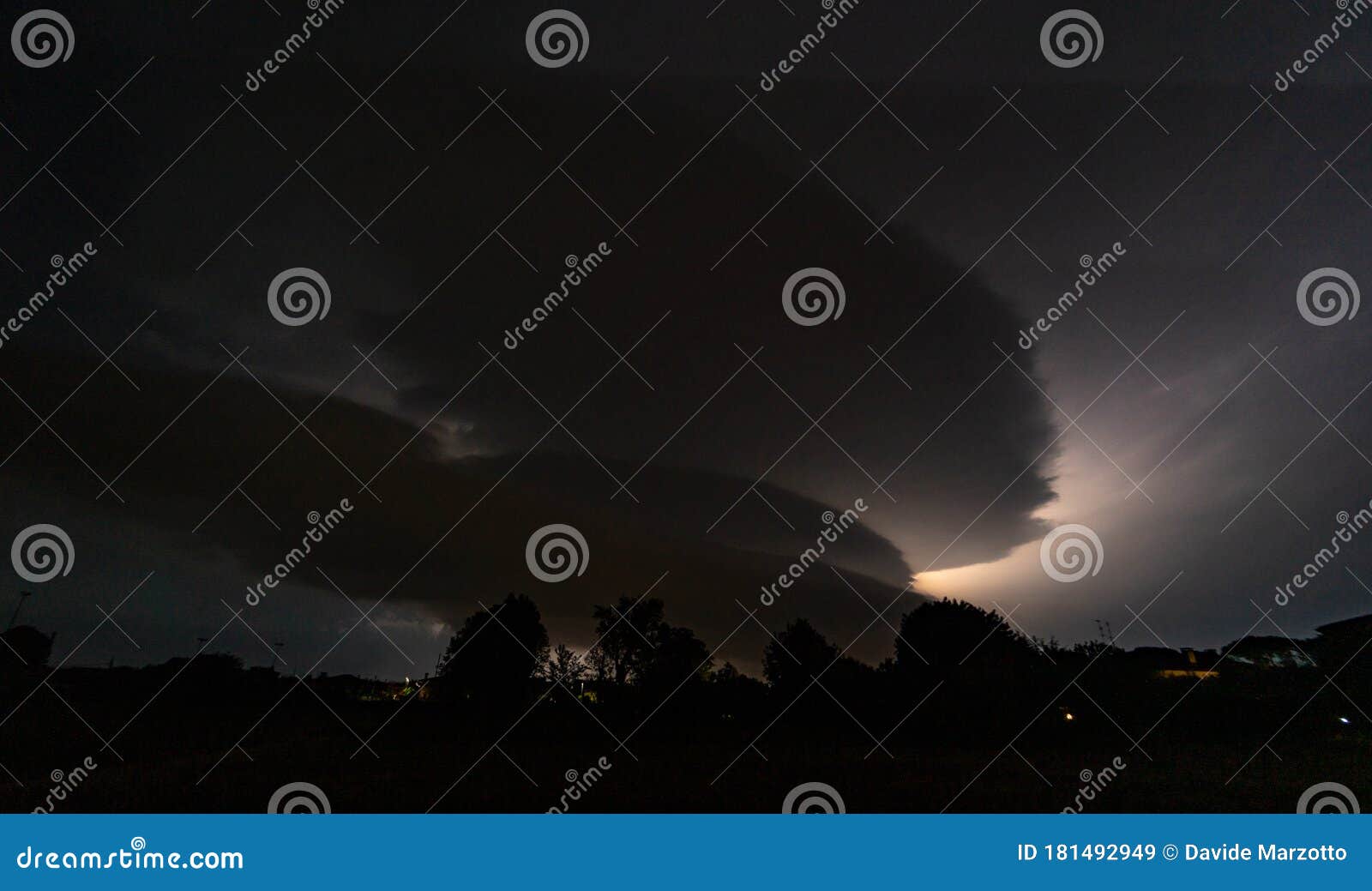 Spring Storm with Lightning Stock Image - Image of lightning, bright ...