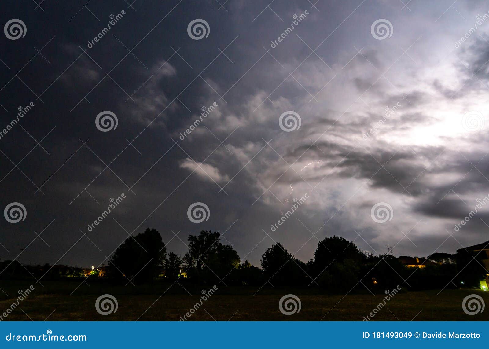 Spring Storm with Lightning Stock Image - Image of nature, power: 181493049