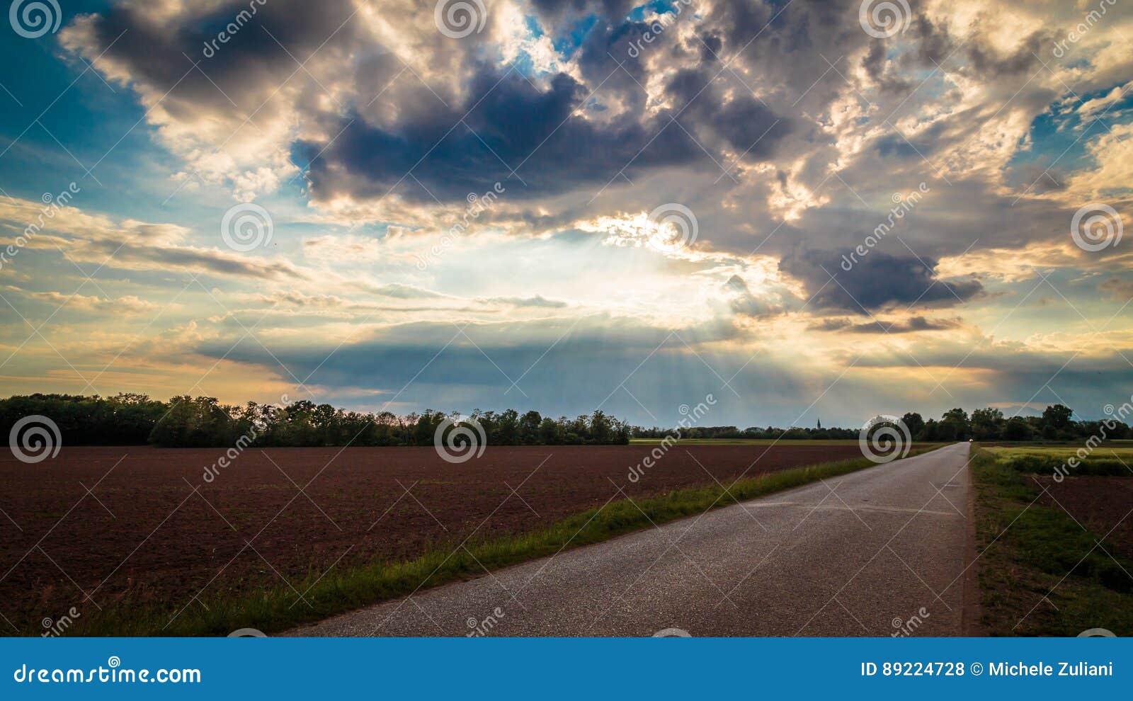 Spring Storm Over the Fields Stock Photo - Image of empty, nature: 89224728