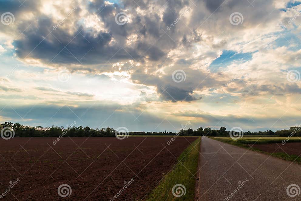 Spring Storm Over the Fields Stock Photo - Image of nature, plain: 96174646