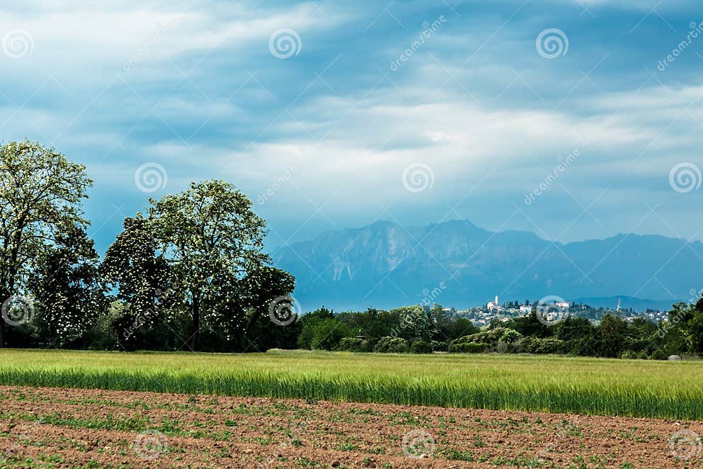 Spring Storm Over the Fields Stock Photo - Image of landscape, calmness ...