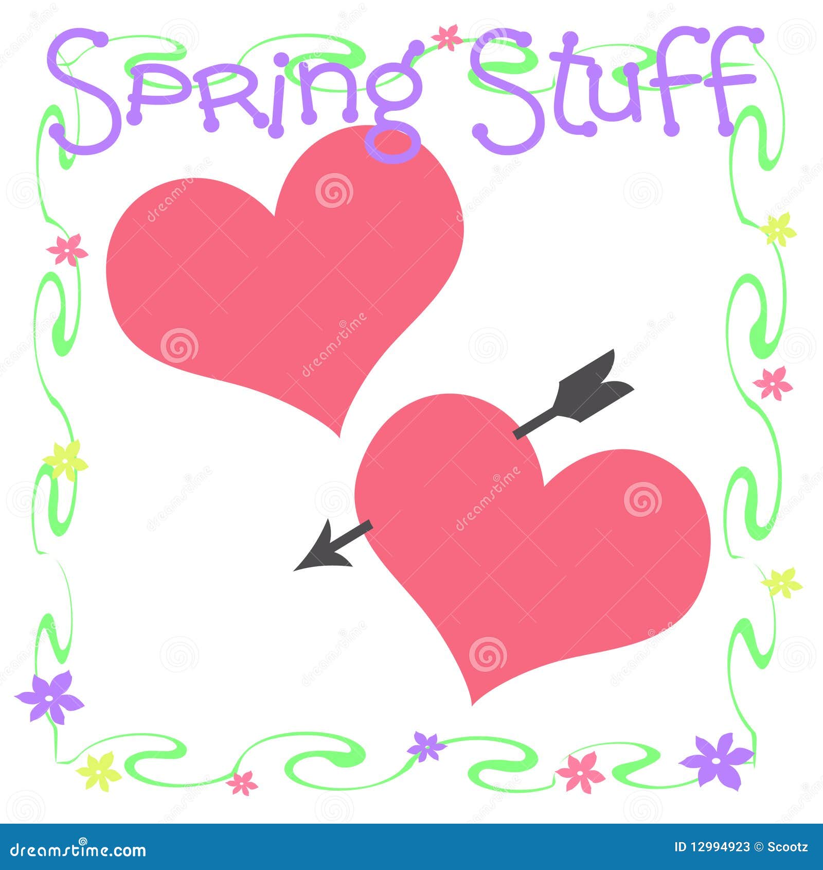 Spring stuff scrapbook stock illustration. Illustration of pastel ...