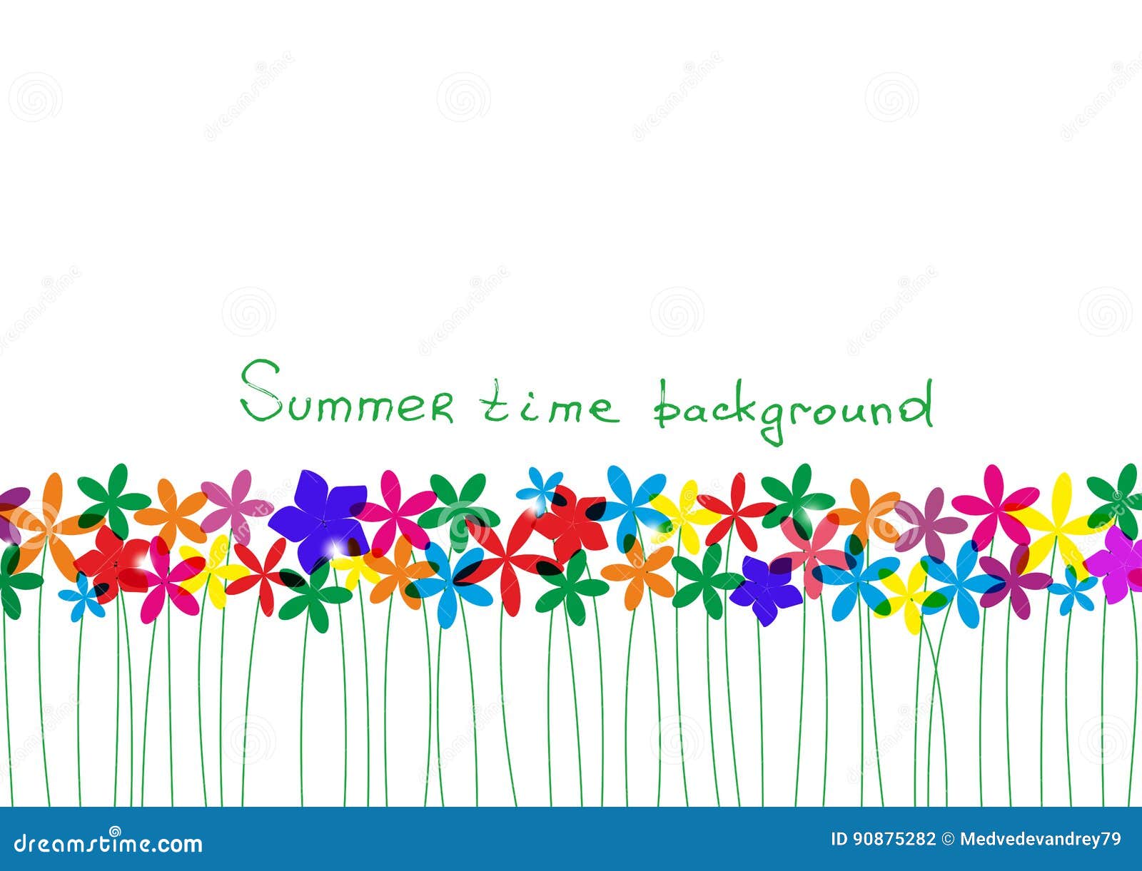 Spring, Summer Background. Rainbow Floral Border for Design. Stock ...