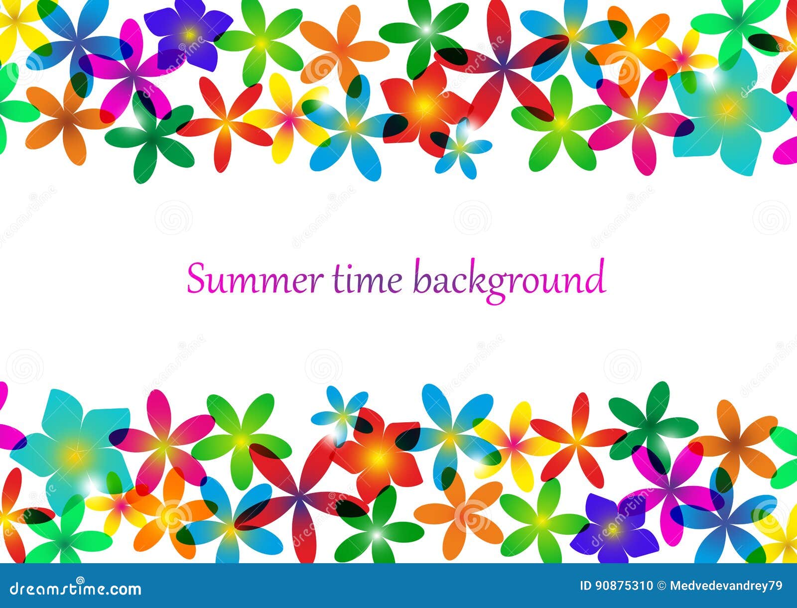 Spring, Summer Background. Rainbow Floral Border for Design. Stock ...
