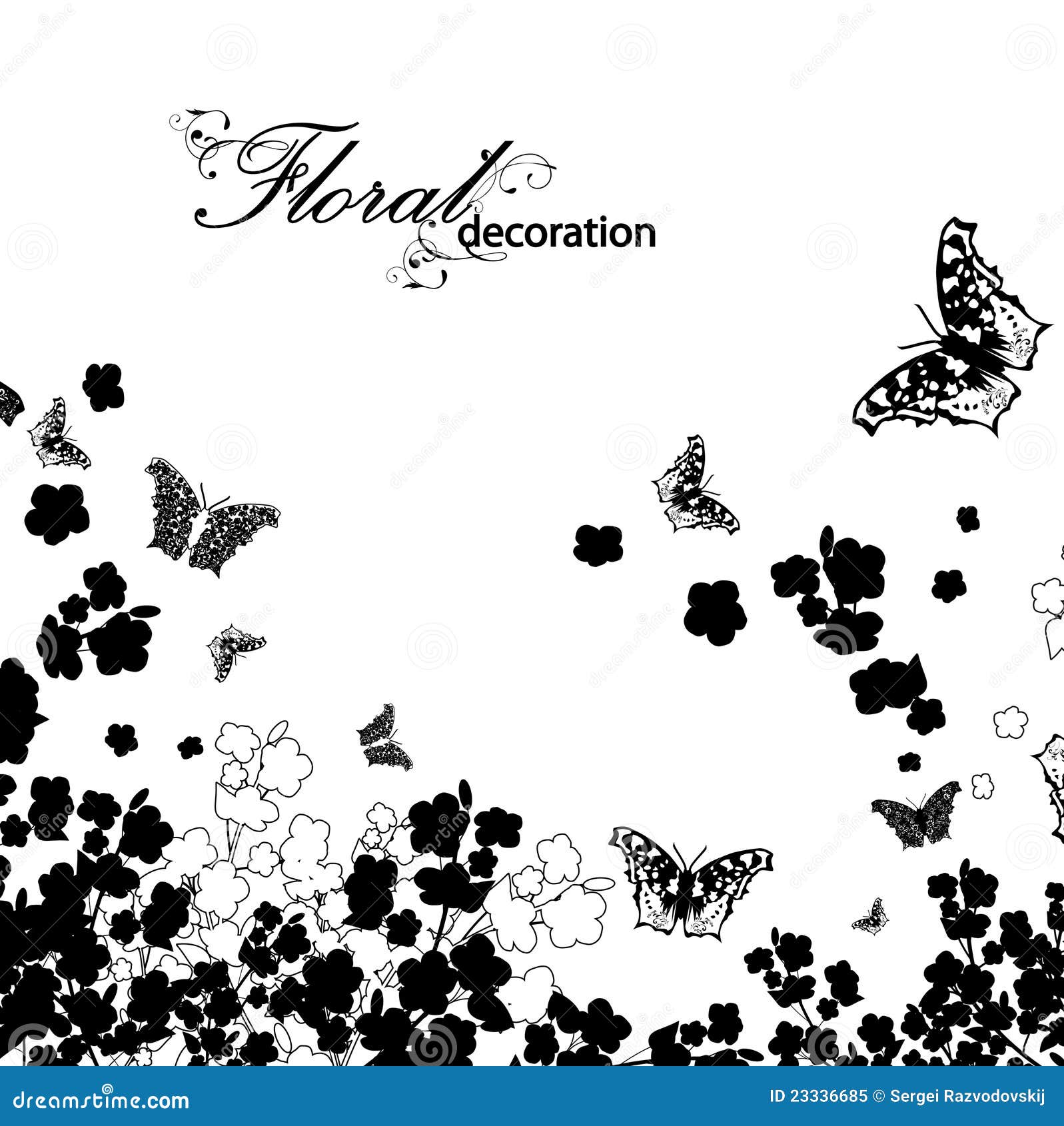 Spring or summer theme stock vector. Illustration of silhouette - 23336685