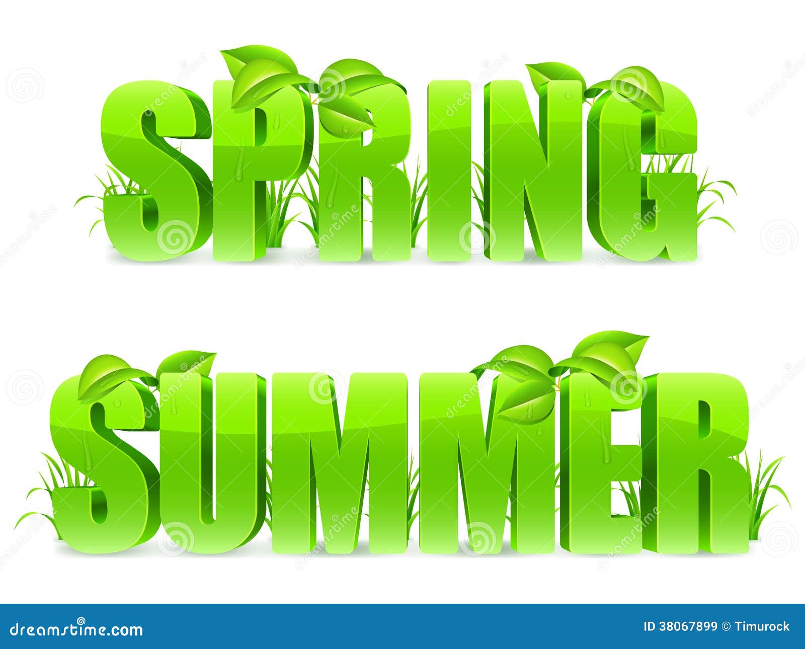 Spring and Summer words. stock vector. Illustration of protection ...