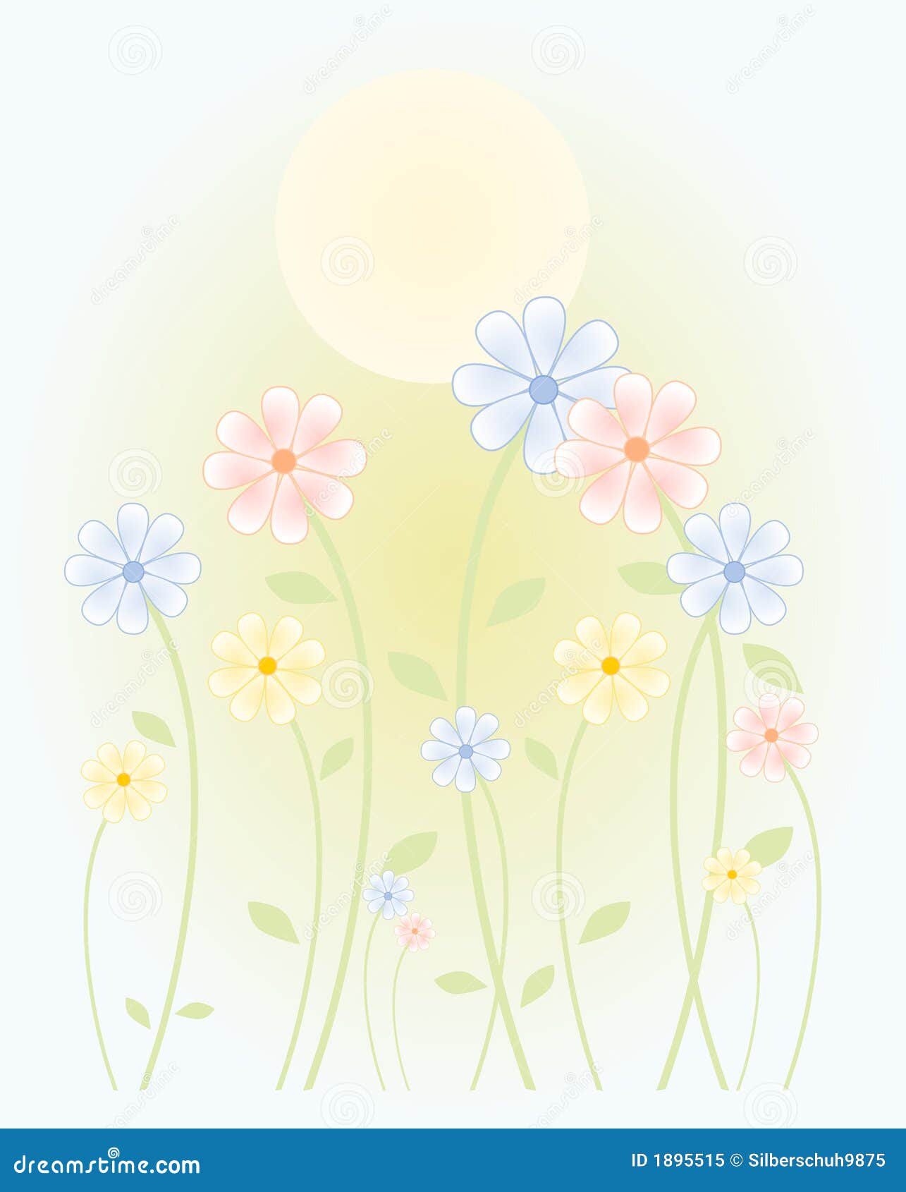 Spring sun stock vector. Illustration of color, leaf, flora - 1895515