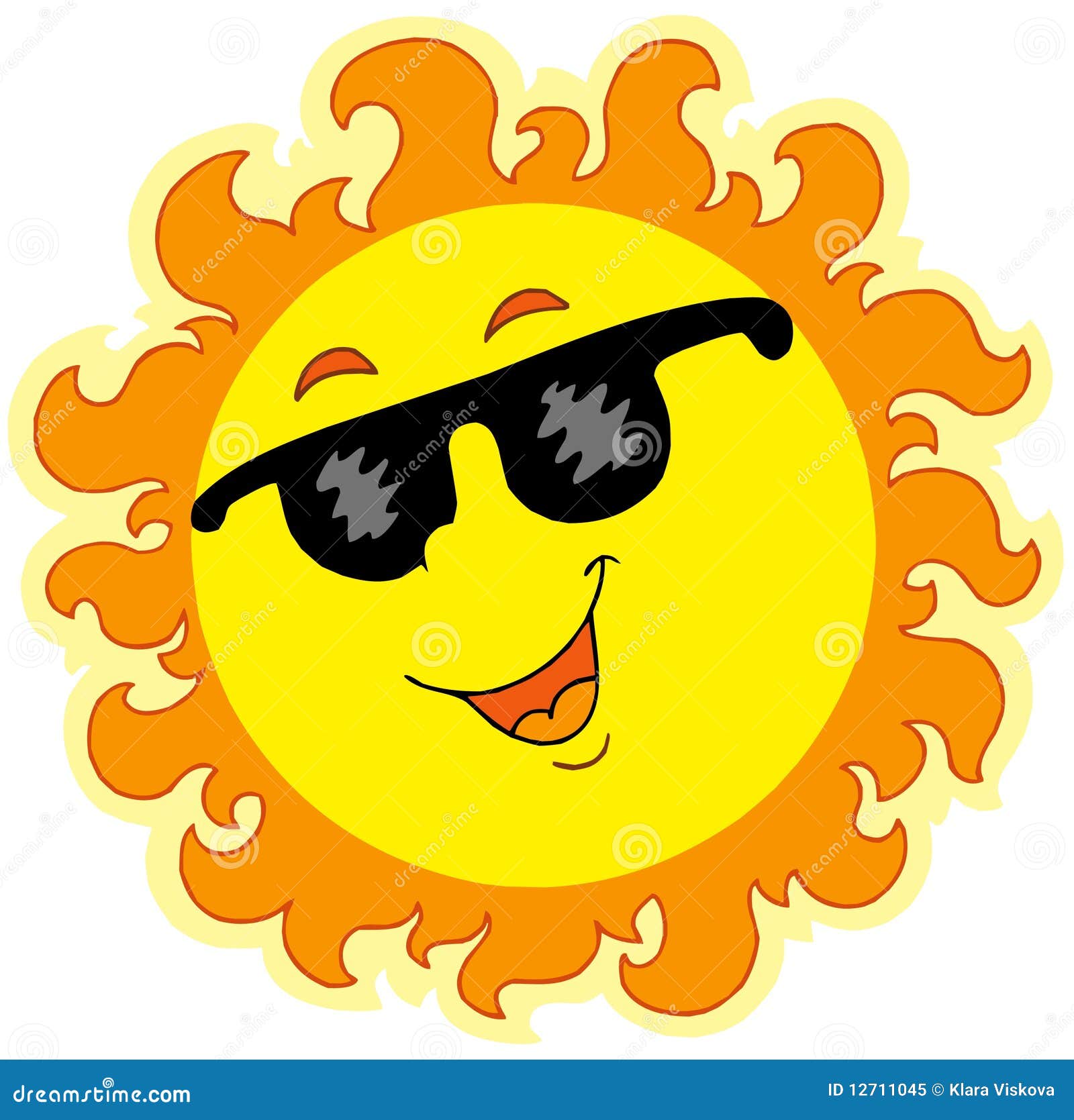 Spring Sun with sunglasses stock vector. Illustration of face - 12711045