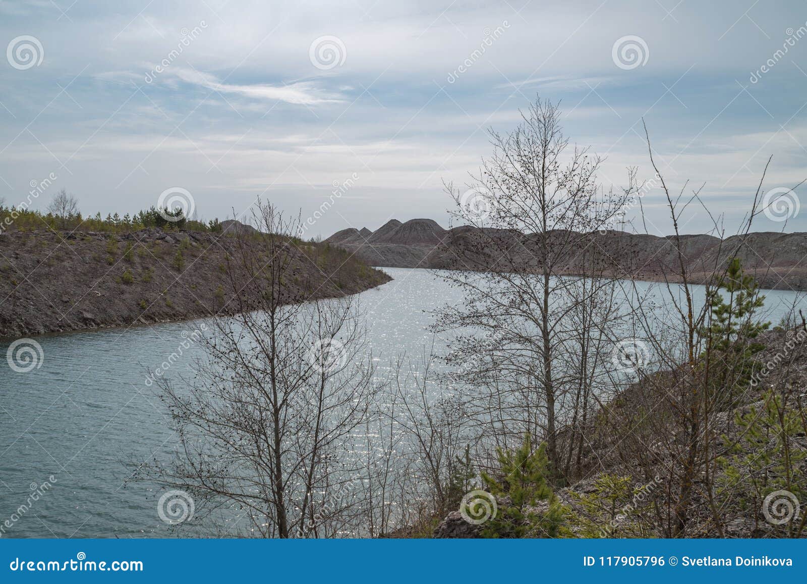Submerged mine at spring stock photo. Image of blue - 117905796