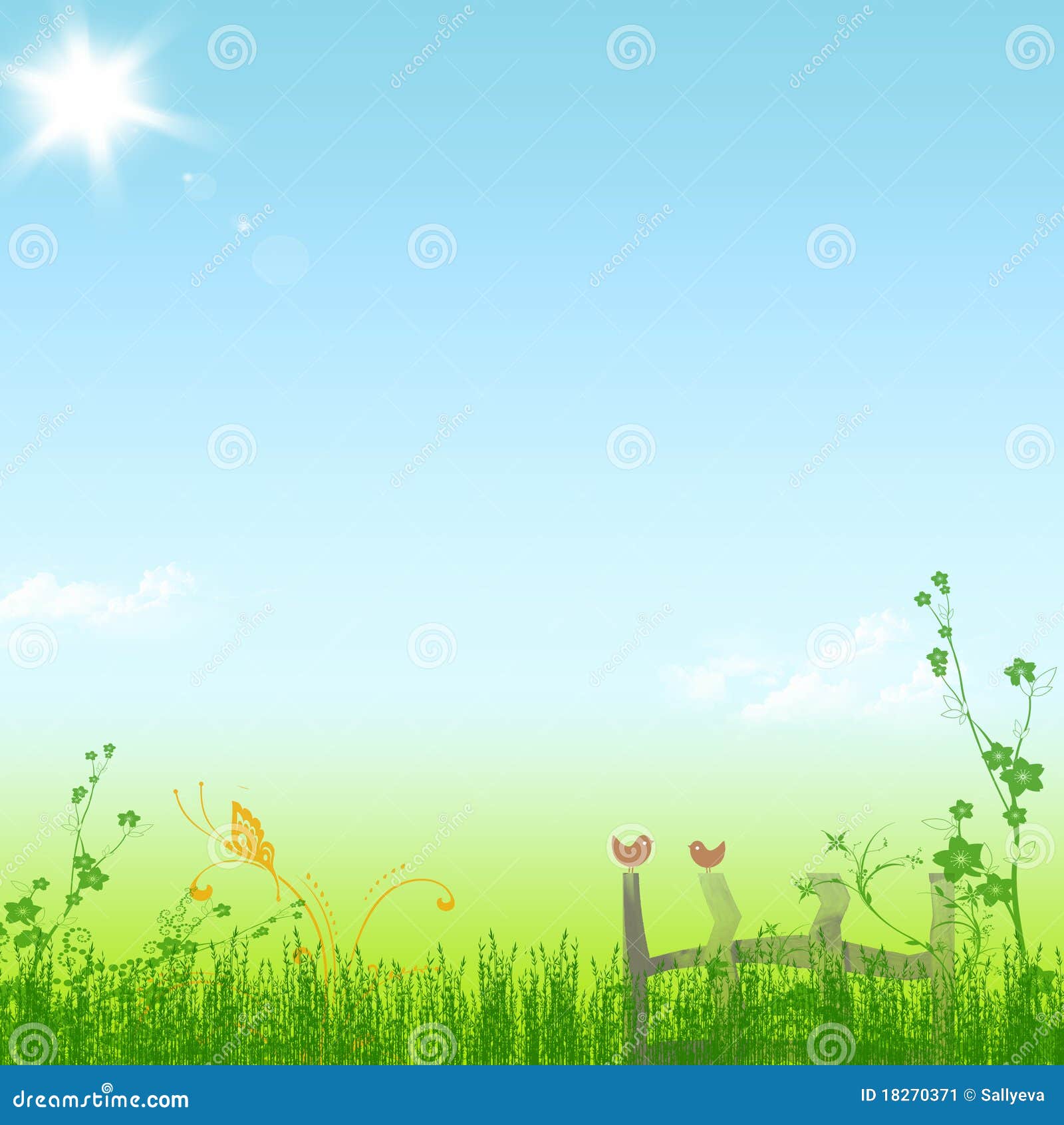 Spring sunny day stock illustration. Illustration of flower - 18270371