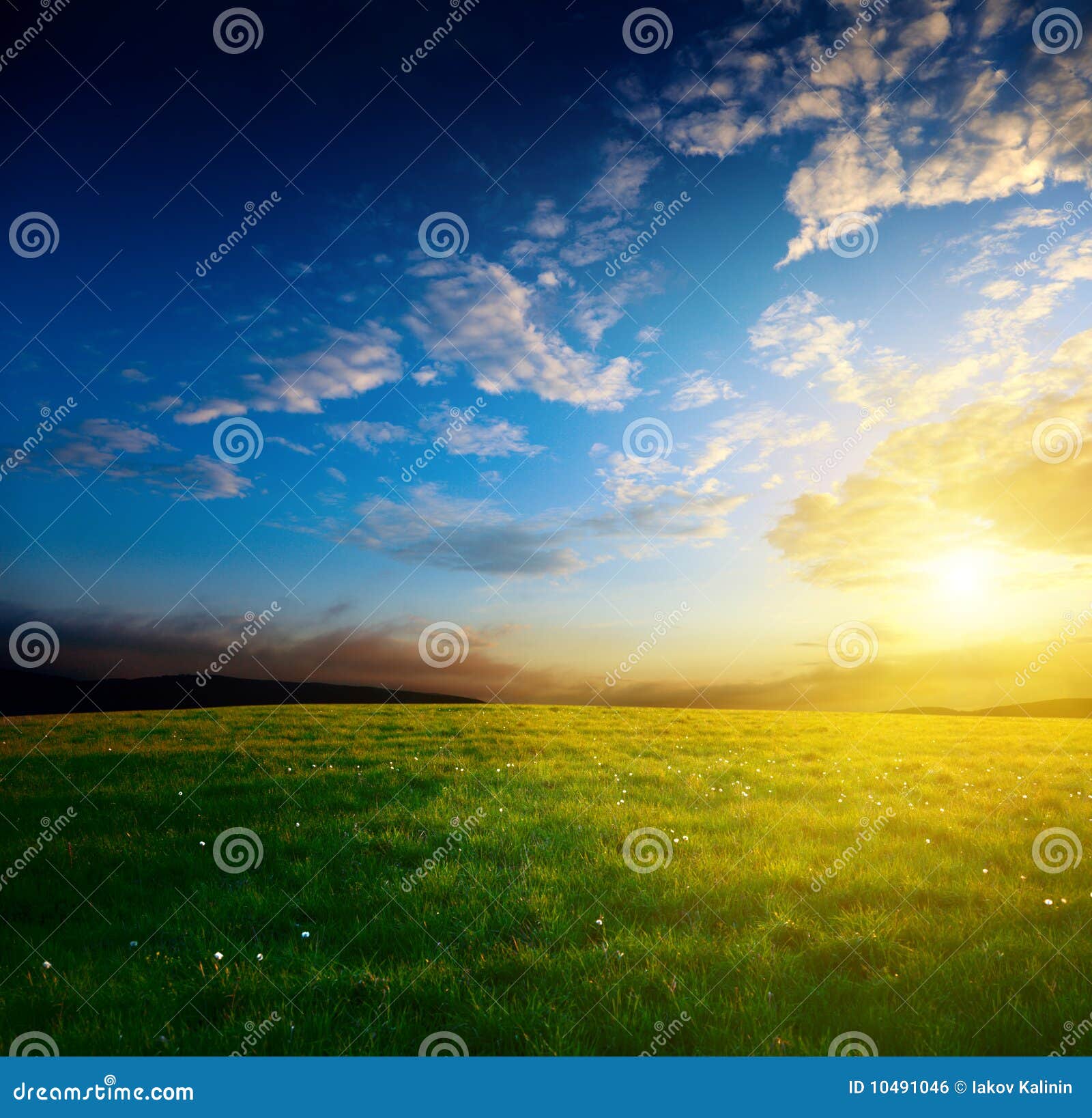 Spring sunset stock photo. Image of idyll, outdoor, green - 10491046