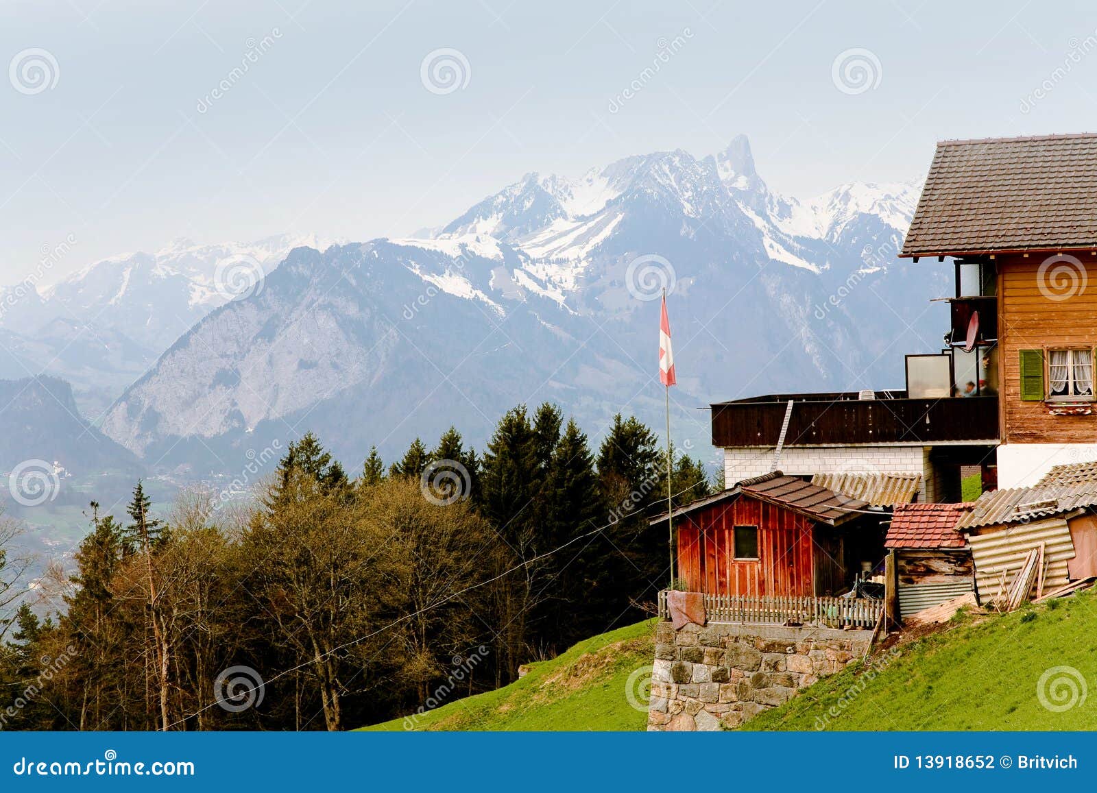 Spring in Swiss Alps stock photo. Image of spring, parking - 13918652