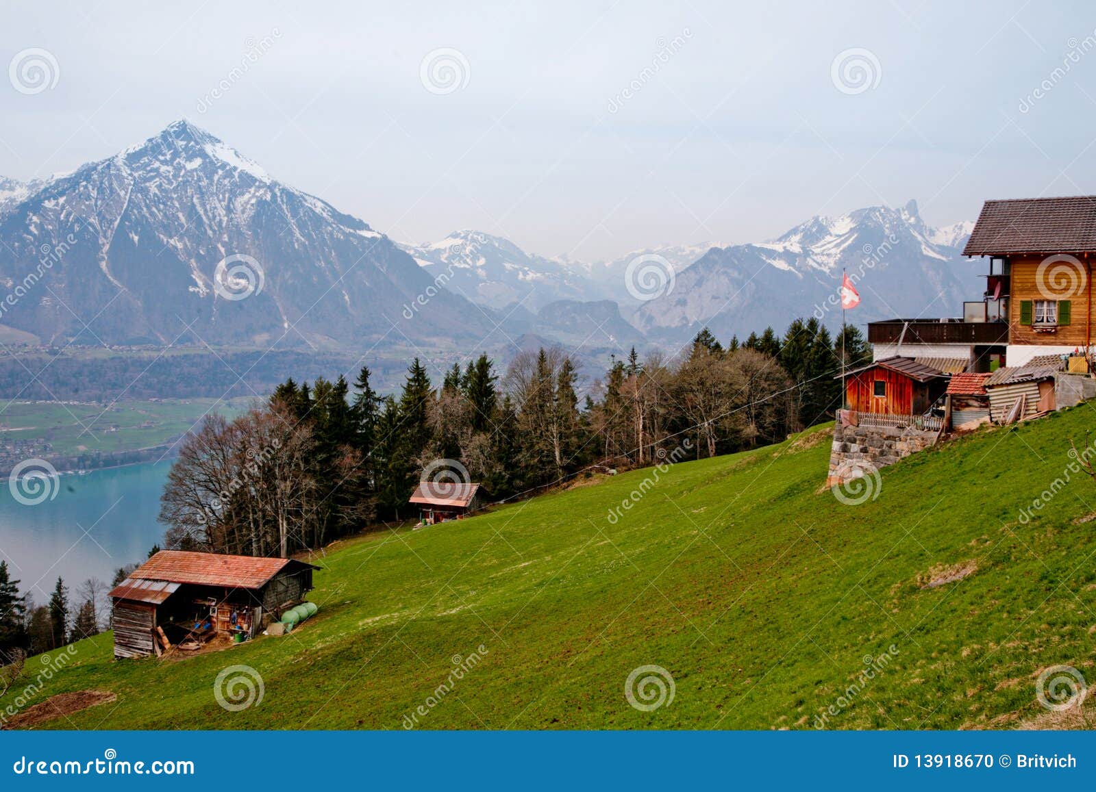 Spring in Swiss Alps stock photo. Image of calm, garden - 13918670