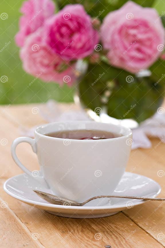 Spring tea in garden stock photo. Image of drink, dish - 24168650