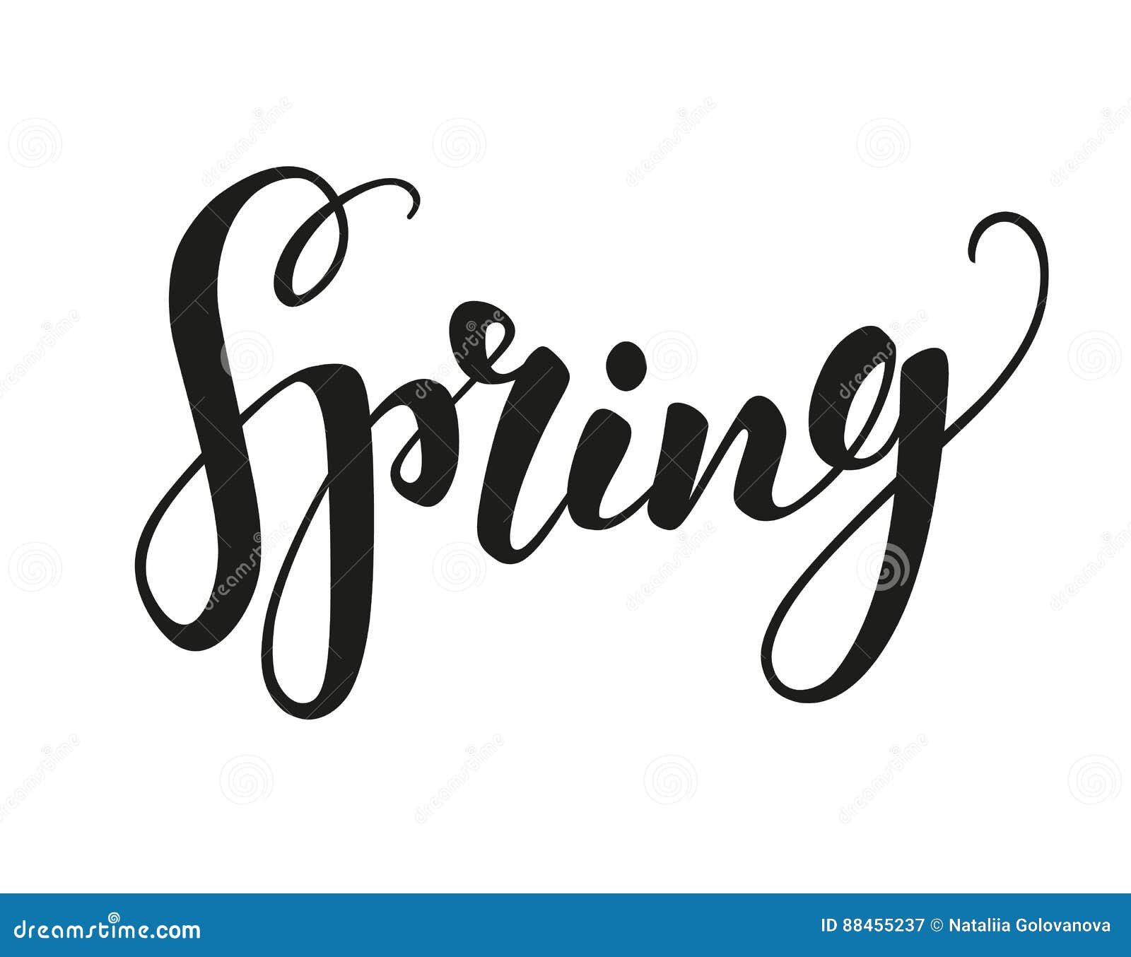 Spring text lettering. stock vector. Illustration of calligraphic ...