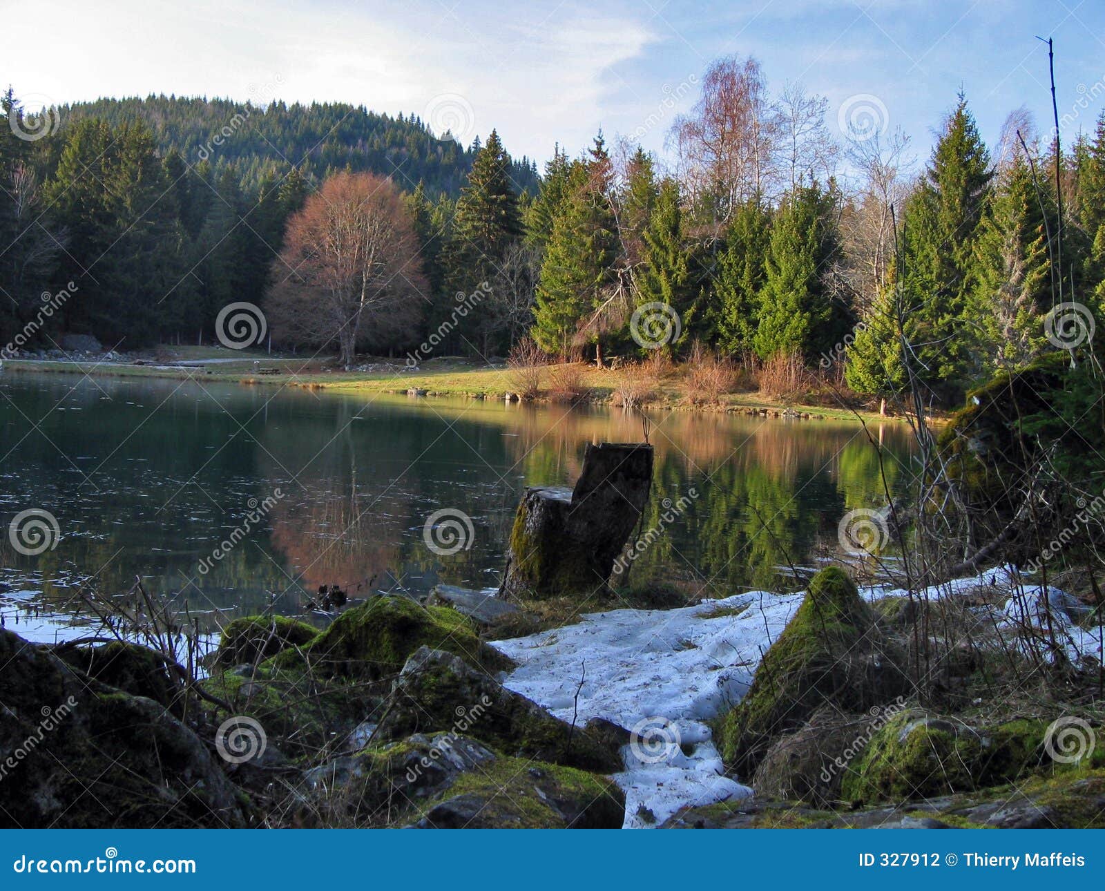 Spring thaw stock photo. Image of rock, hill, tree, mountain - 327912