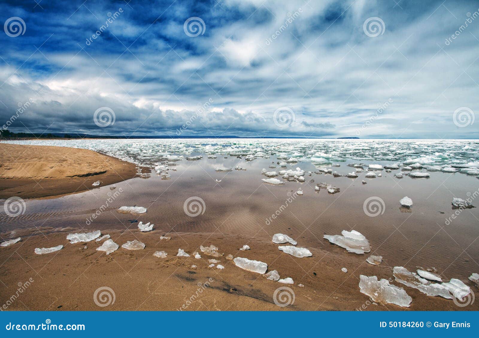 Spring Thaw Au Train Beach Lake Superior Stock Photo - Image of thaw ...
