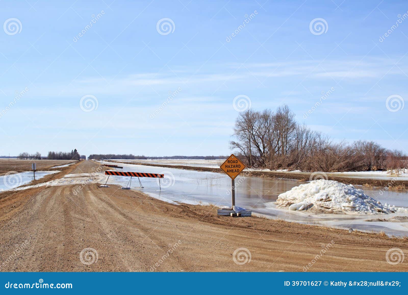 Spring thaw over a road stock image. Image of gravel - 39701627