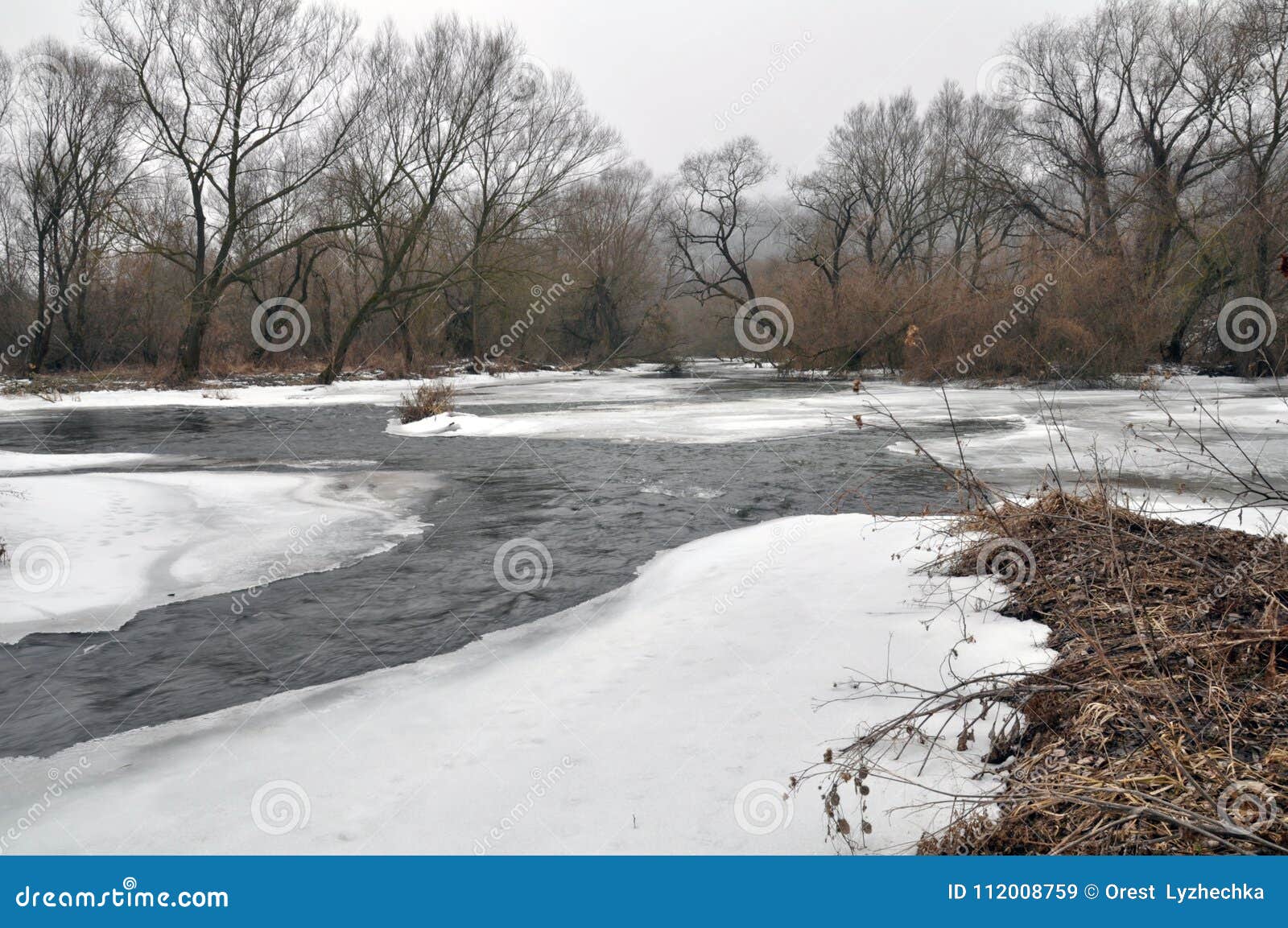 Spring thaw on the river stock image. Image of shore - 112008759